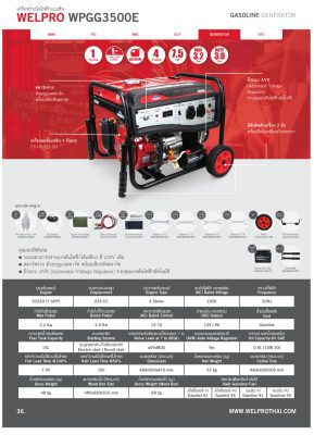 เครื่องกำเนิดไฟฟ้า Gasoline Generator WELPRO WPGG3500E - STintertrade