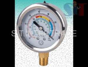 เกจ์ Vacuum 100 mm.BSPT 3/8"30inHg/760mmHg BD - STintertrade