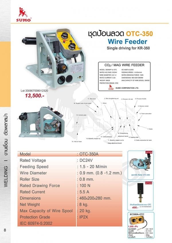 ชุดป้อนลวด OTC-350 SUMO - Stintertrade