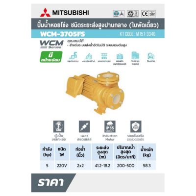 WCM-3705F-S ปั๊มหน้าแปลน 5HP 1เฟส - STintertrade