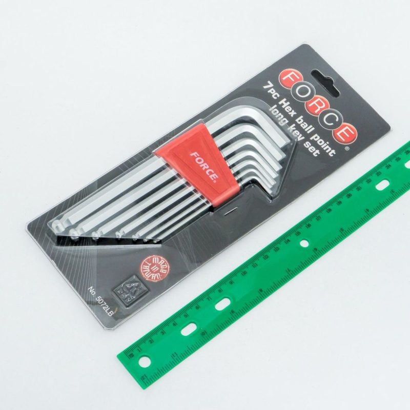 FORCE ชุดประแจแอลหกเหลี่ยมหัวบอล ก้านยาว รุ่น 5072LB จำนวน 7 ชิ้น (ฟอร ...